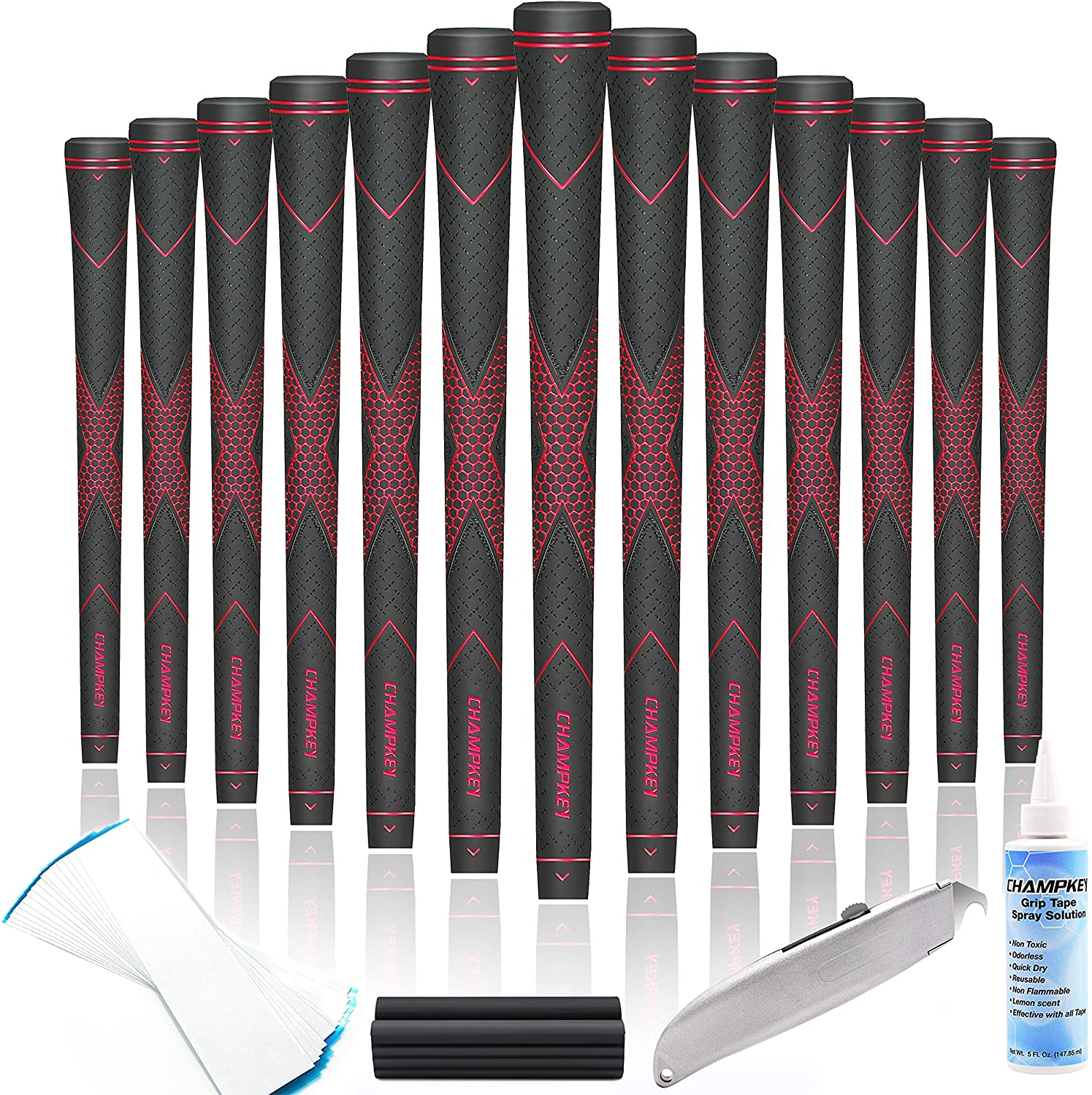 Champkey Traction-X Golf Grips 13 Pack | Come with Solvent,15 Tapes ...