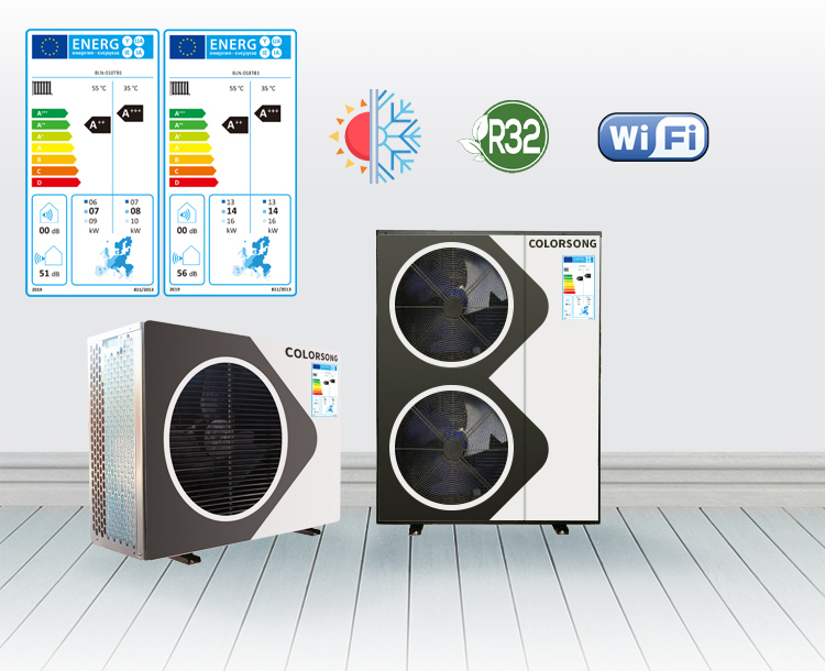 Heat Pump Wifi 10KW16KW20KW DHW Heating Cooling Air Source Heatpump Monoblock R32 EVI DC ...