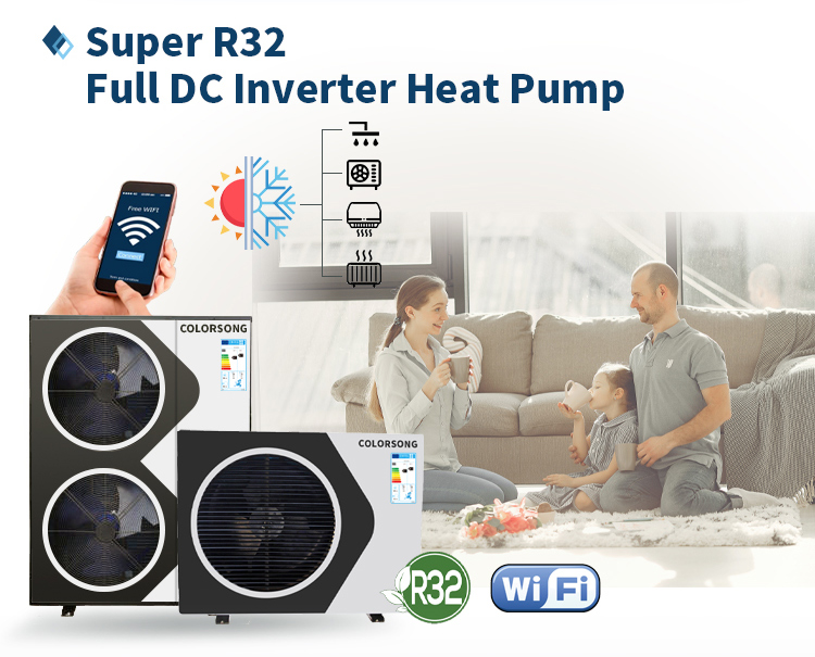 Heat Pump Wifi 10KW16KW20KW DHW Heating Cooling Air Source Heatpump Monoblock R32 EVI DC ...