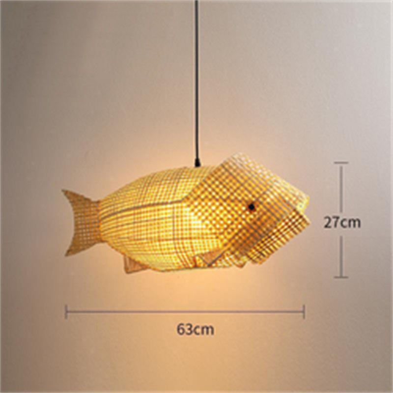 New Chinese Creative Hotel Carp Lamp Fish Shaped Pendant Lamp Japanese ...