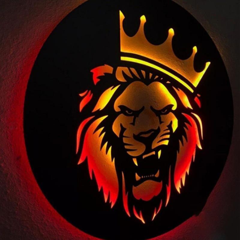 Custom crown Lion logo LED Sign wall art decoration hanging