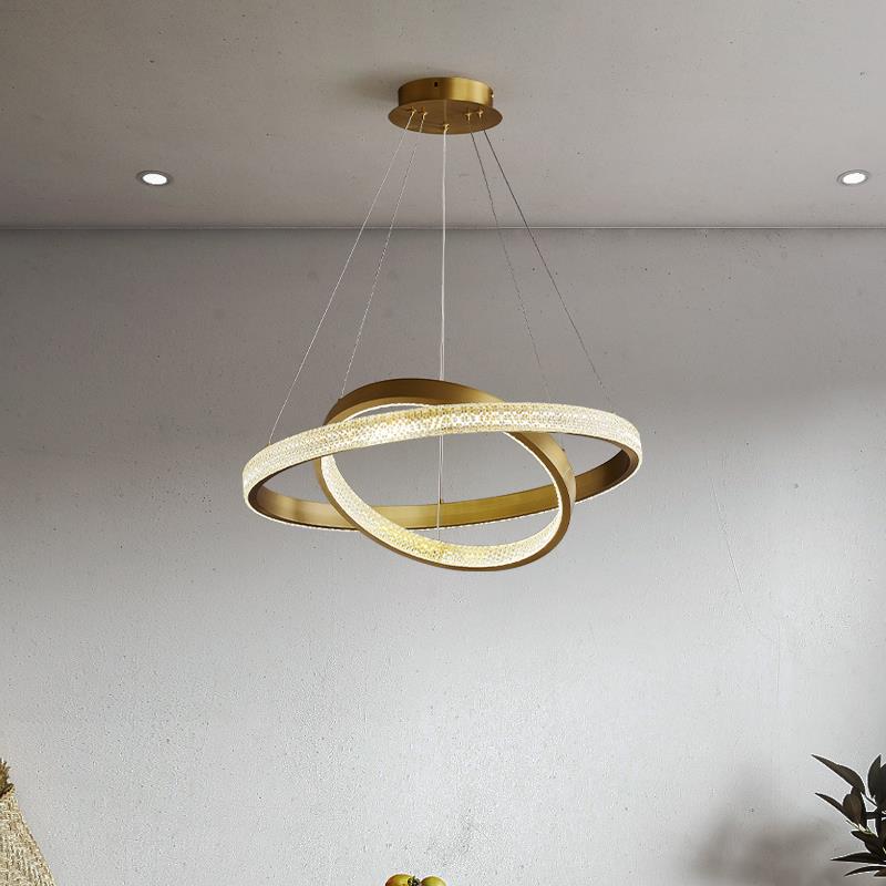 Circle Ring Hanging Lamp Aluminum Acrylic Nordic Modern Led Chandelier ...
