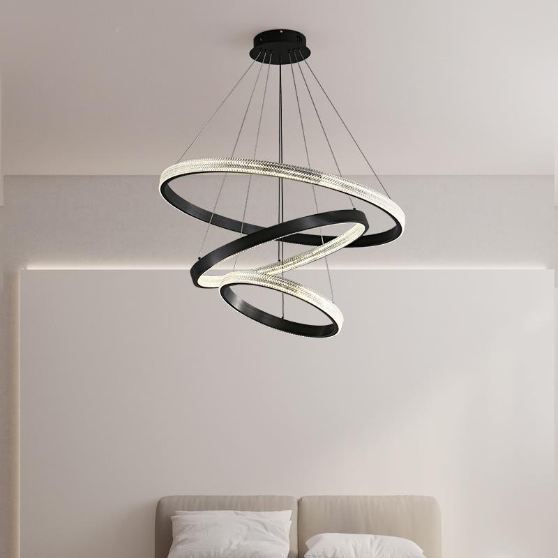 Circle Ring Hanging Lamp Aluminum Acrylic Nordic Modern Led Chandelier ...