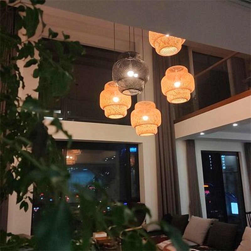 Restaurants decorative bamboo chandelier lamp bamboo handmade modern ...