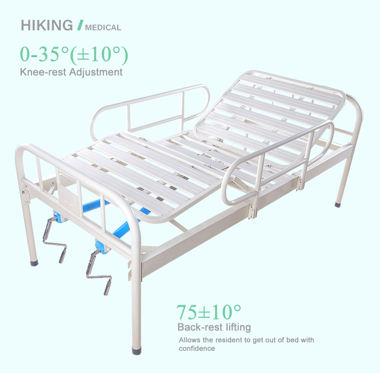 2 Cranks Manual Hospital Medical Antique White Iron Bed,Manual hospital bed