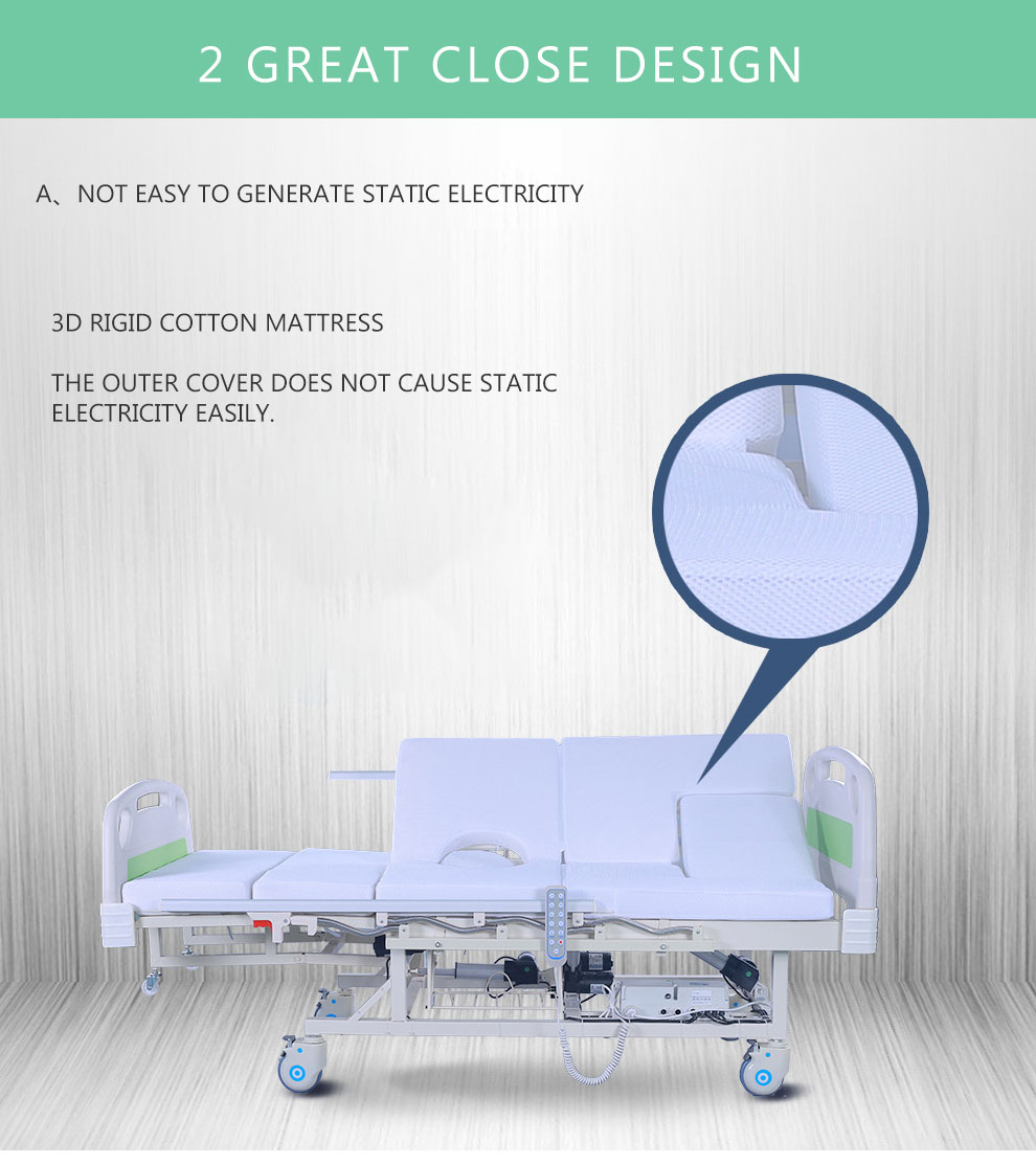 Electric multi-functional nursing turning-over bed for the elderly with ...