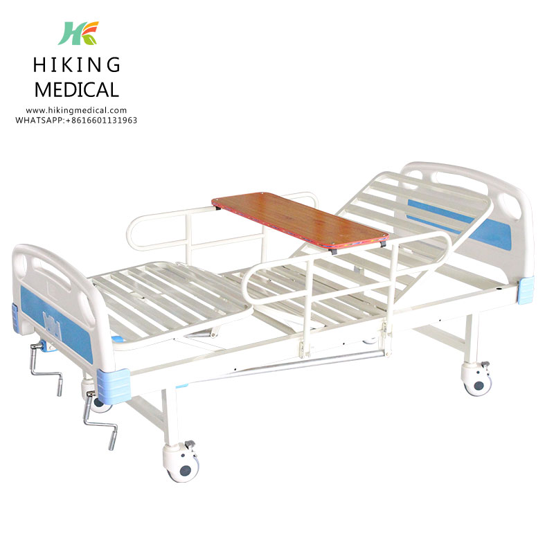 Quality Patient Hospital bed with iron Guardrails,Manual hospital bed