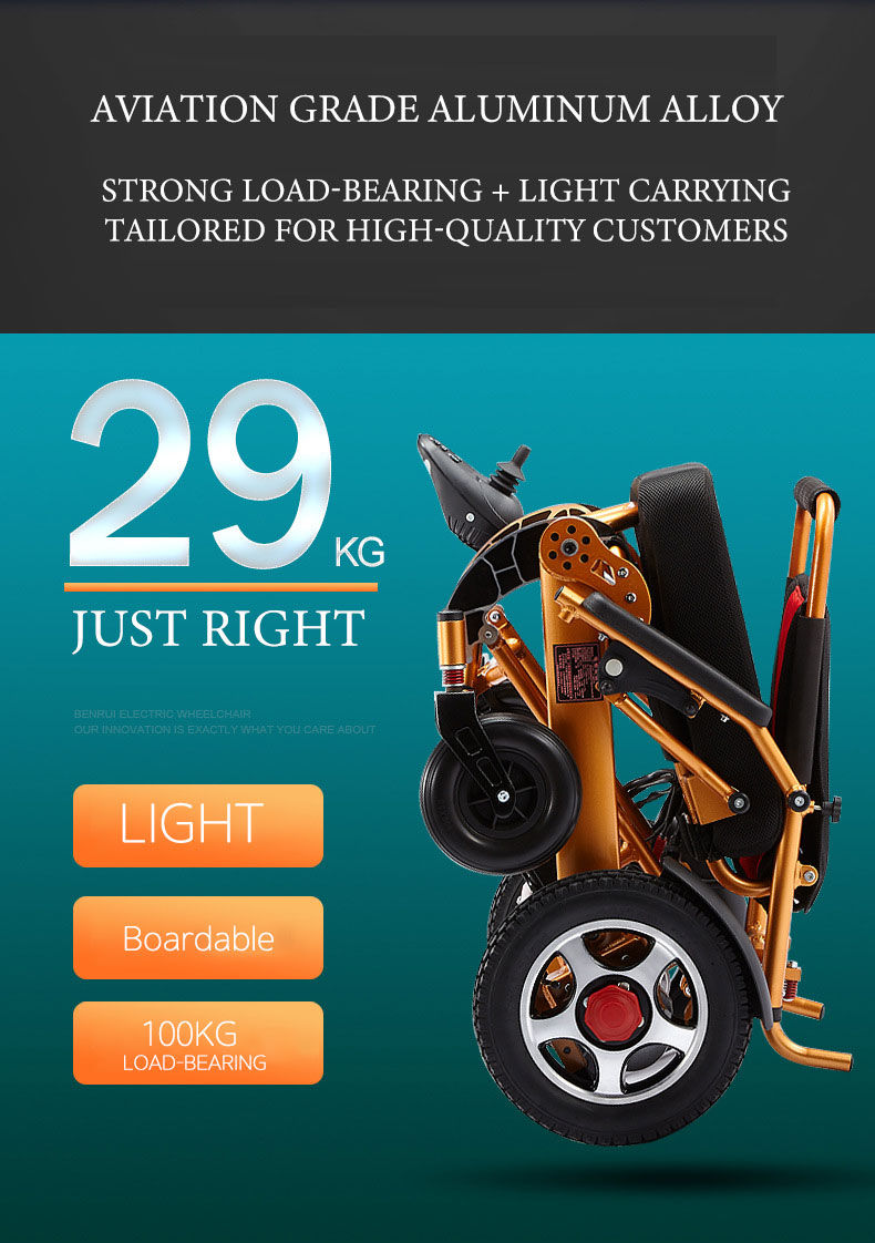 Portable Foldable Lightweight Lithium Battery Wheelchair Motorized ...