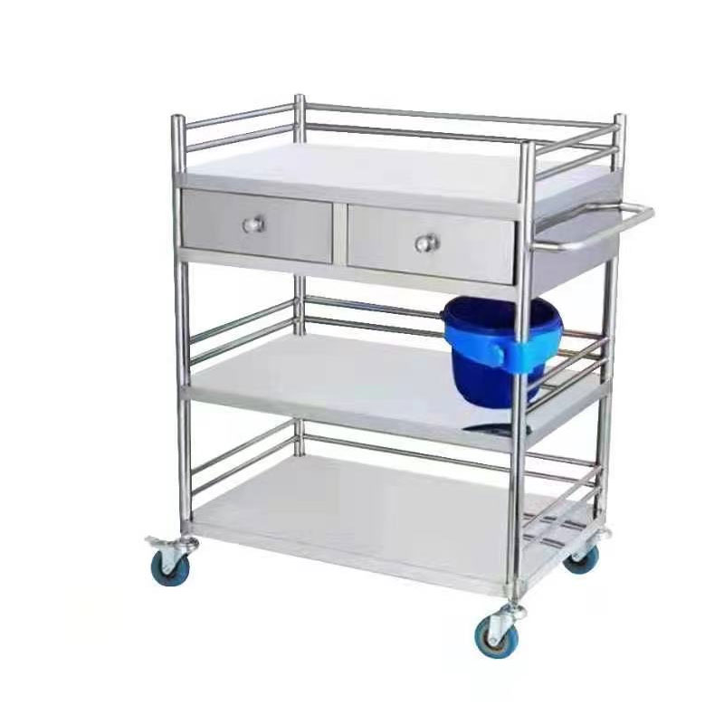 Stainless Steel Medical Cart/Hospital Instrument Trolley High Quality