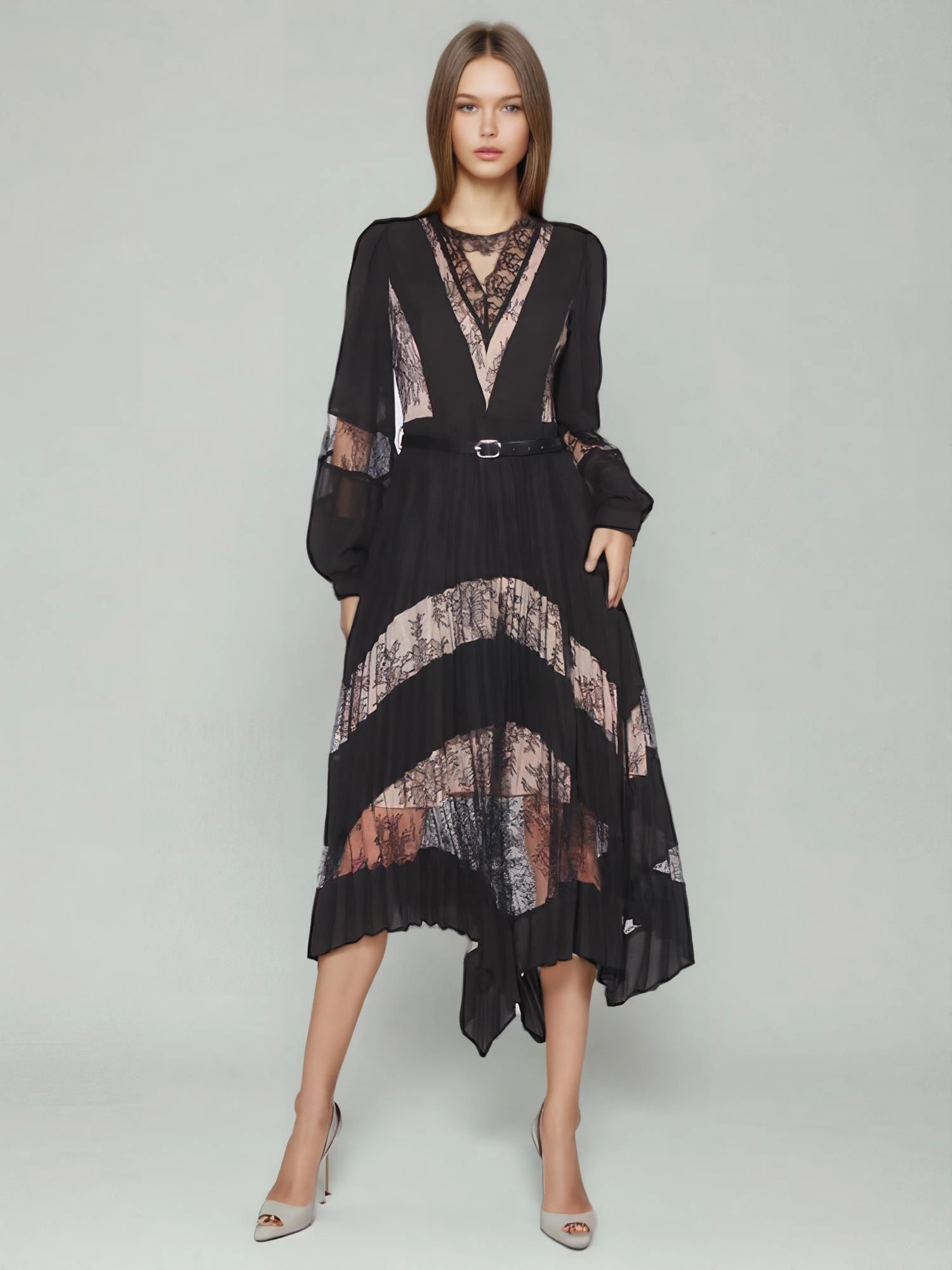 TWOTWINSTYLE Flower High Neckline Design Sleevelss Maxi Dress