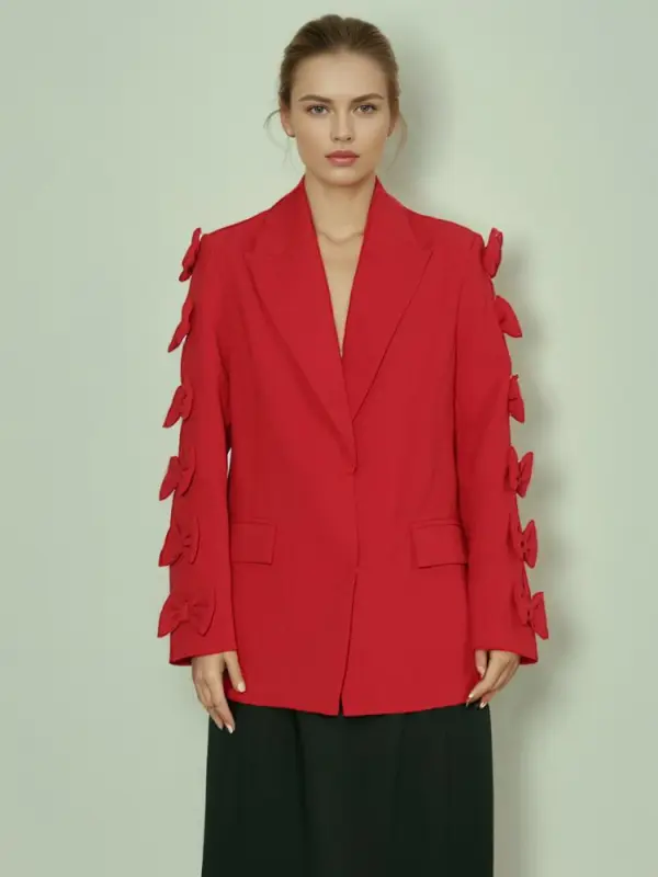 TWOTWINSTYLE Loose Bow Cut Out Suit Jacket