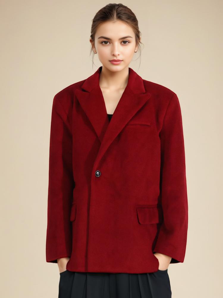 TWOTWINSTYLE Suit Style Woolen Straight Jacket