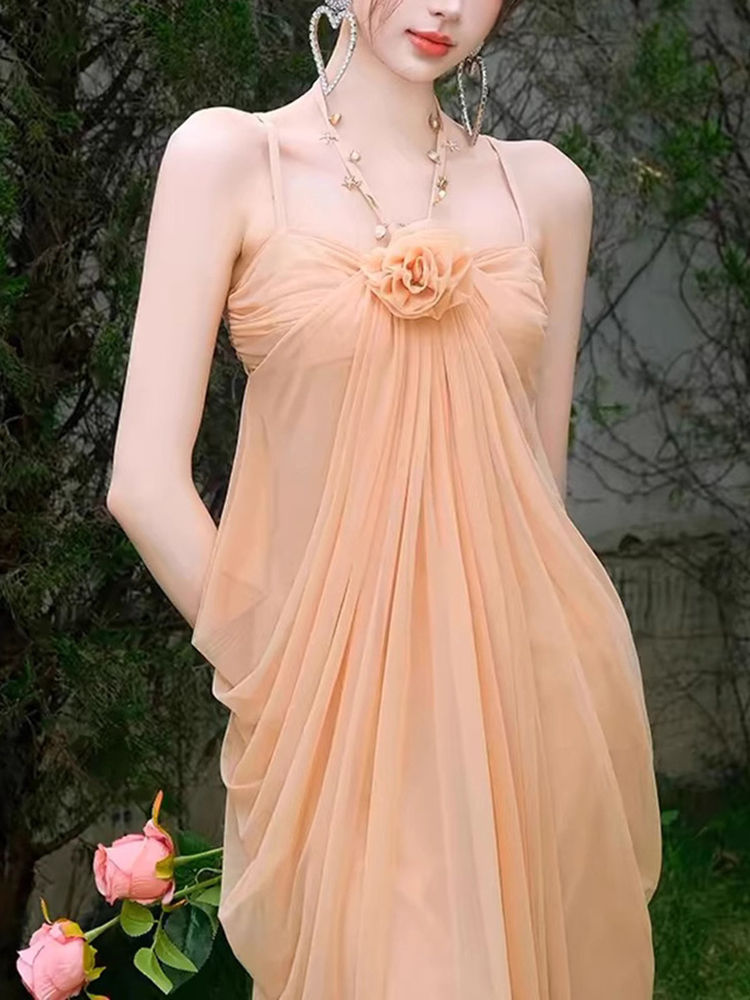 Patchwork Flower Irregular MIdi Dress