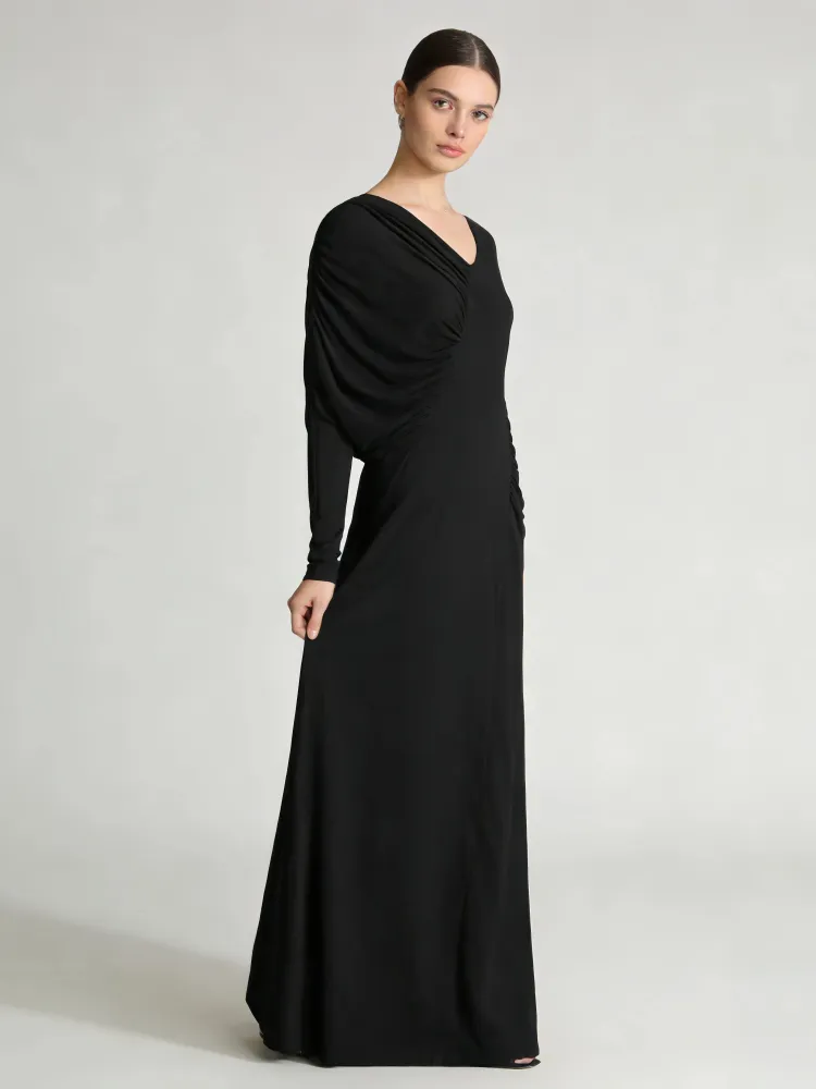 TWOTWINSTYLE V Neck High Waist Patchwork Ruched Chic Dress