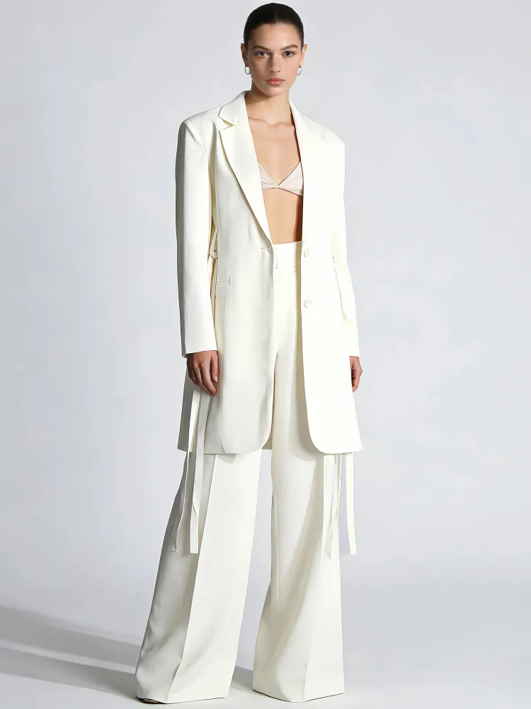 TWOTWINSTYLE Loose Long Sleeve Side Split Chic Coat