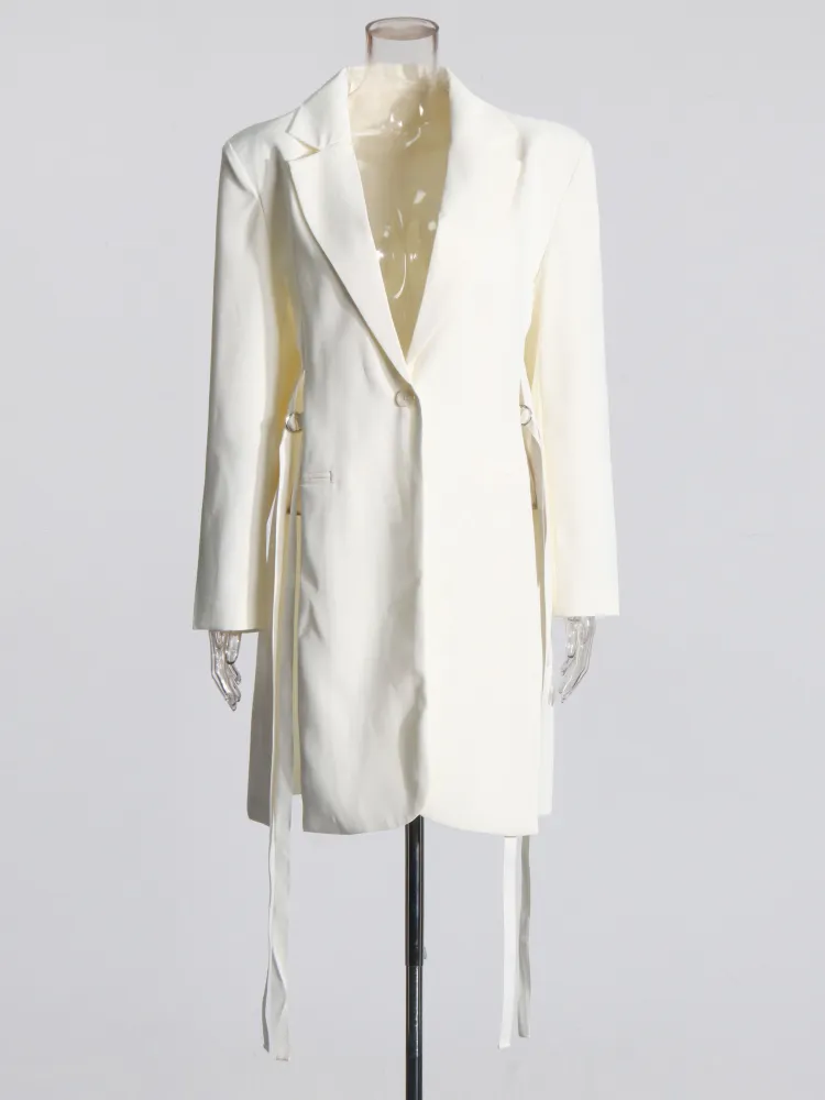 TWOTWINSTYLE Loose Long Sleeve Side Split Chic Coat