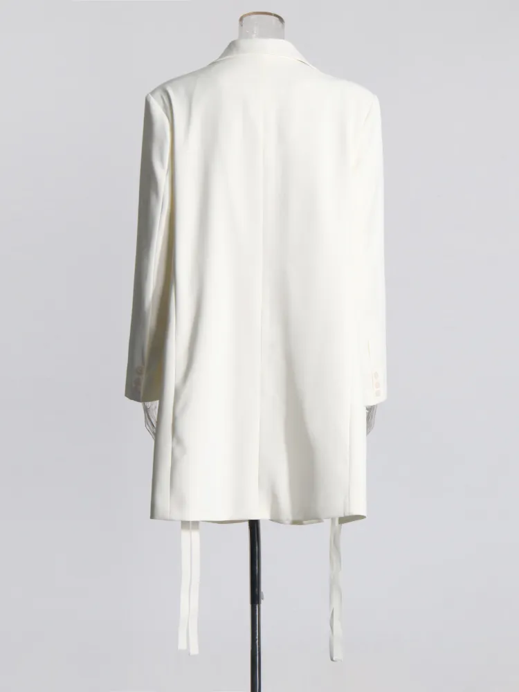 TWOTWINSTYLE Loose Long Sleeve Side Split Chic Coat