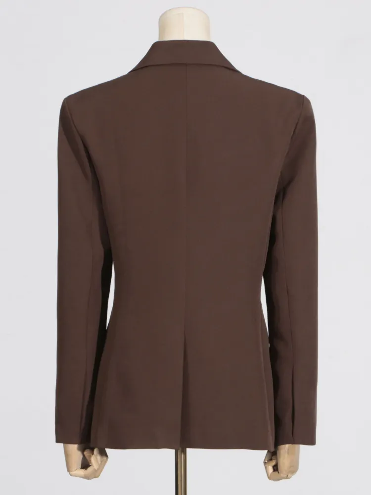 TWOTWINSTYLE Solid Hollow Out High Waist Designer Blazers