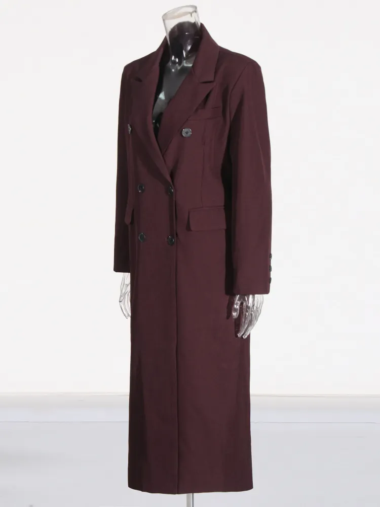 TWOTWINSTYLE Solid Long Sleeve Loose Designer Coat