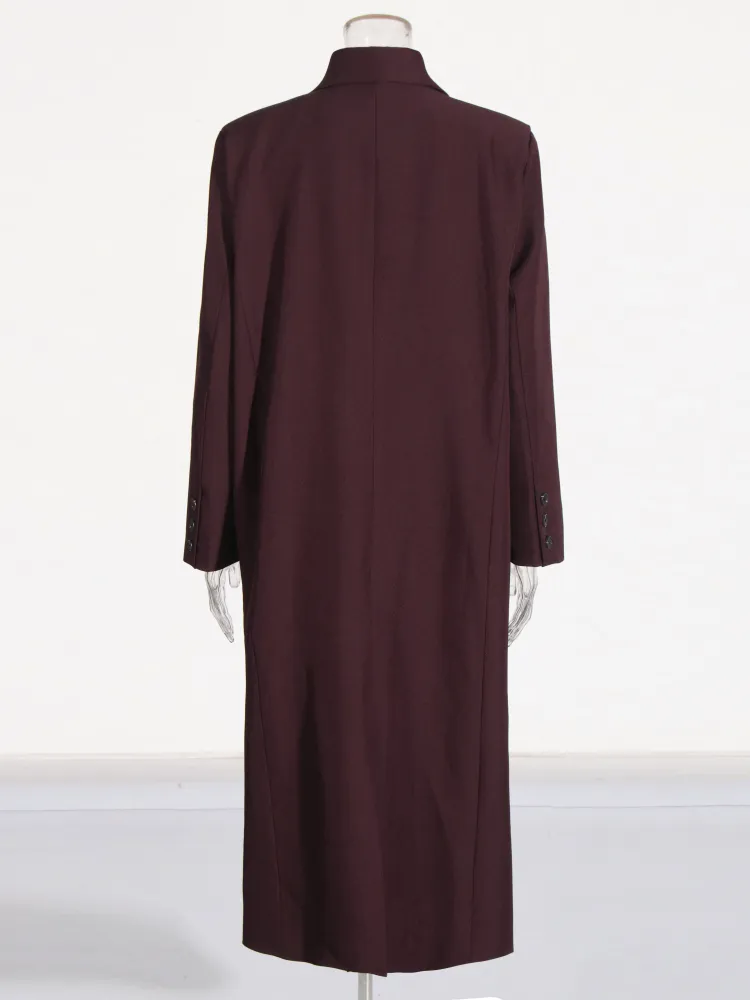 TWOTWINSTYLE Solid Long Sleeve Loose Designer Coat