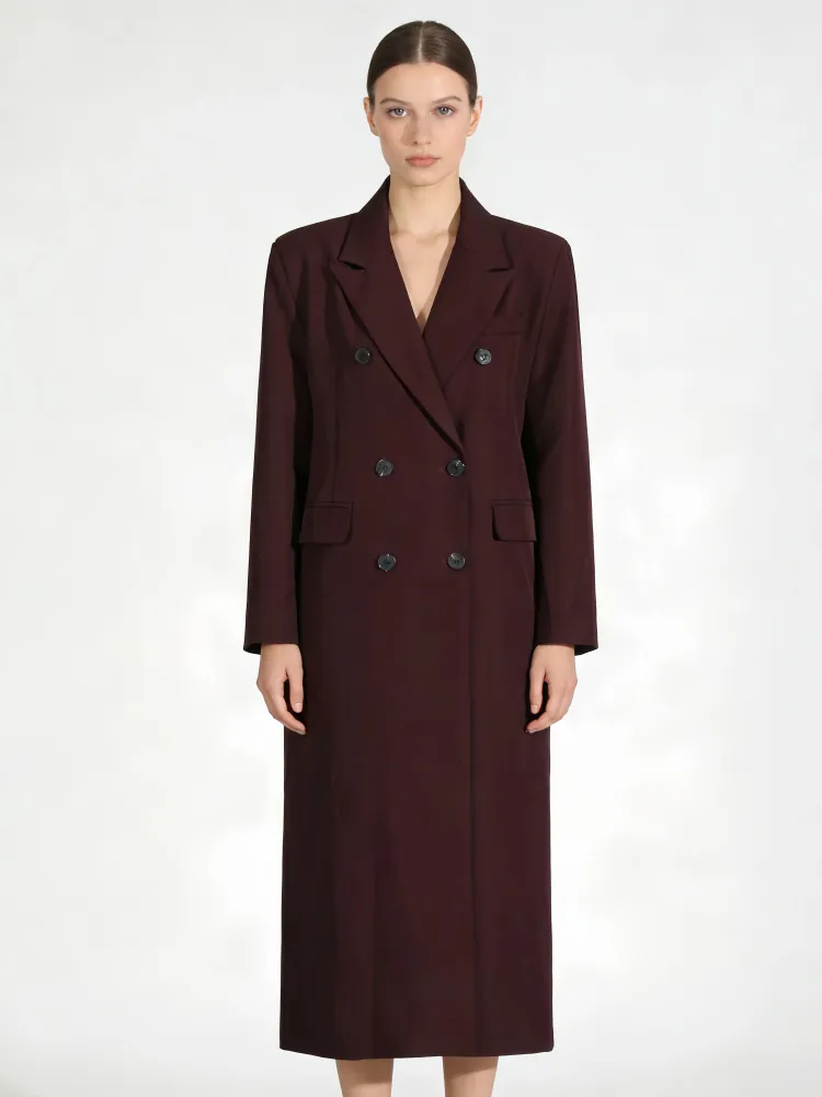 TWOTWINSTYLE Solid Long Sleeve Loose Designer Coat