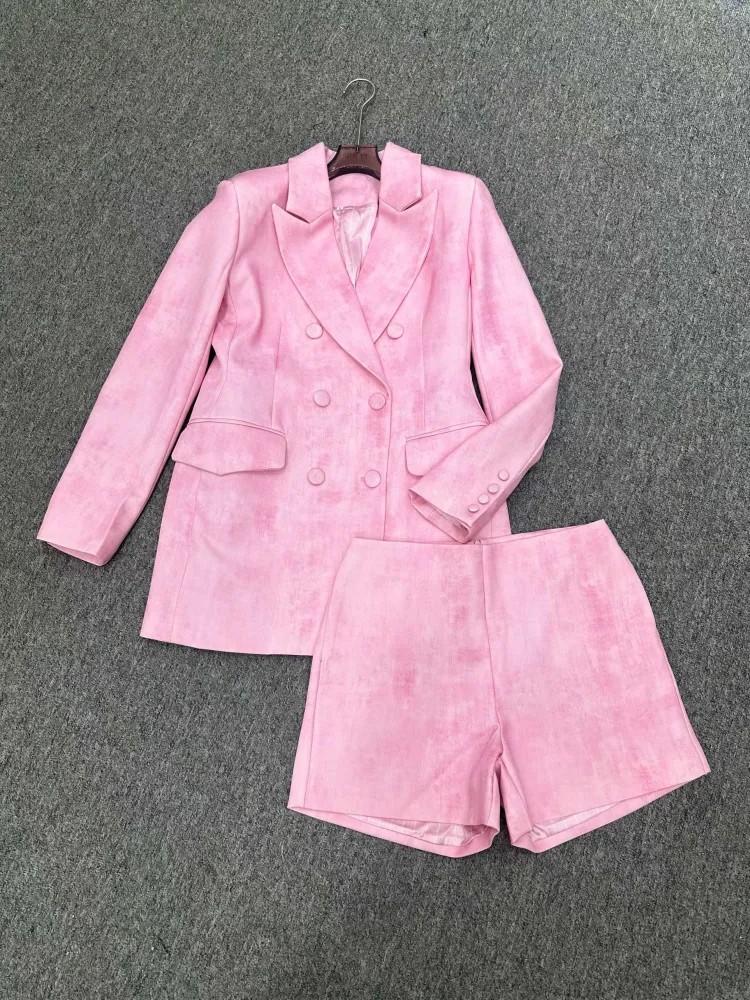 TWOTWINSTYLE Lapel Double Breasted Blazers High Waist Designer Two ...