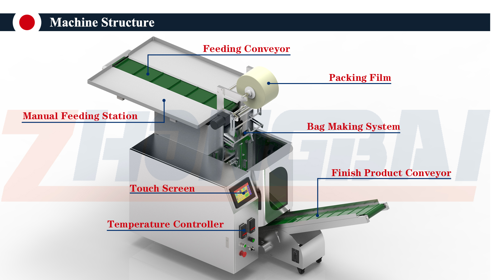 Infeed Conveyor Packing Machine ZB-C60