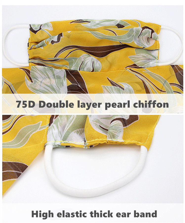 Printed silk scarf face mask fashion mask sunburn protection,