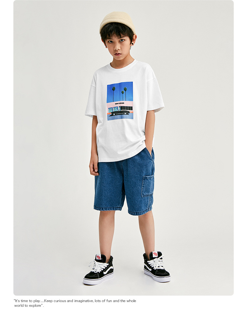 Summer Short-Sleeve Oversize T-shirt for Boy,