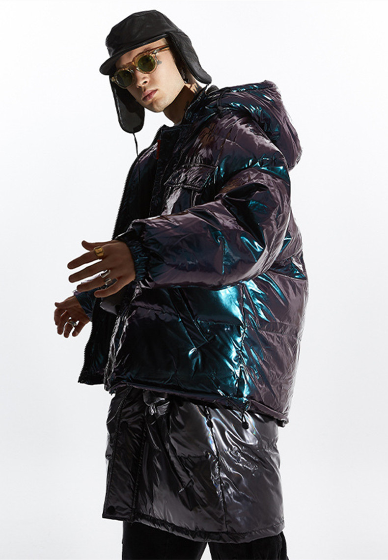 2020 winter new reflective color changing fabric overalls pocket bread ...