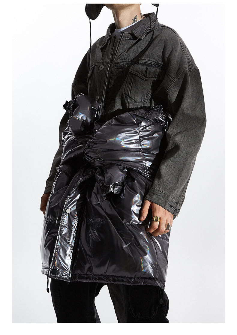 2020 winter new reflective color changing fabric overalls pocket bread ...