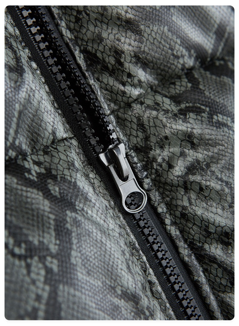 Winter new trendy brand 70 cashmere thermal top snake-print down jacket ...