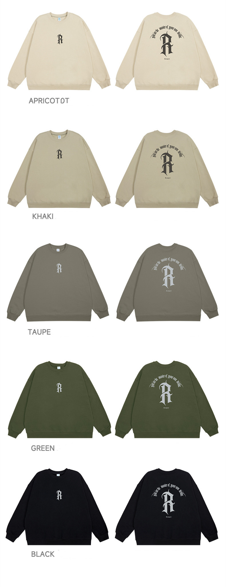 460g heavy terry round neck sweater 2022 autumn new loose top,T-shirt ...