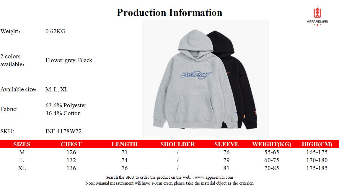 400g Heavyweight Double Hooded Polar Fleece Flocked Embossed Letter ...