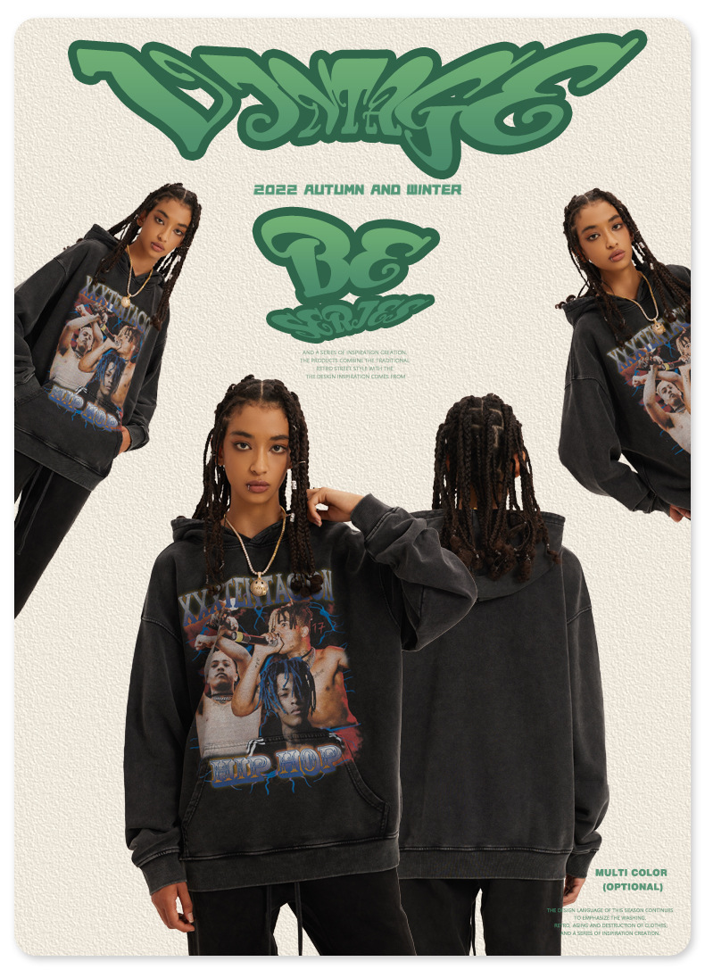 Autumn and winter rapper XXXTentacion sweater high street tide brand ...