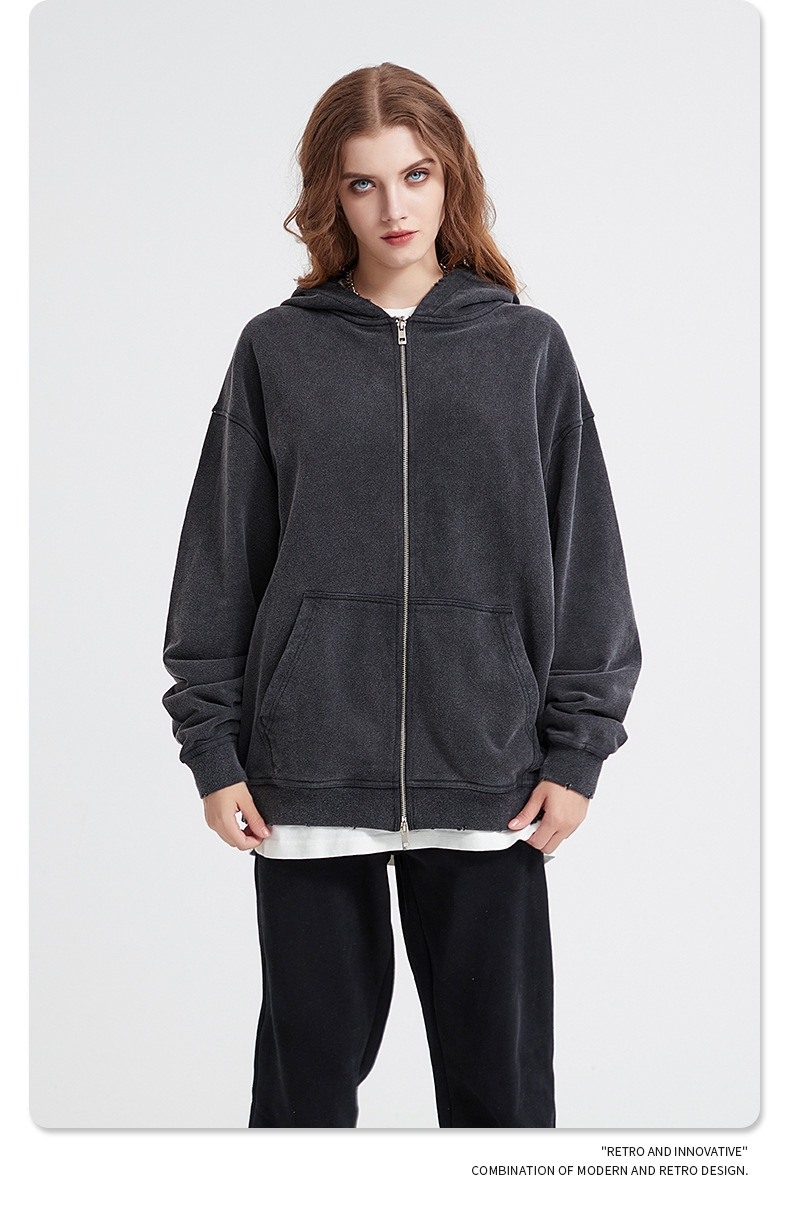 420g Vintage Terry Zipper Sweatshirt,Hoodie & Pullover