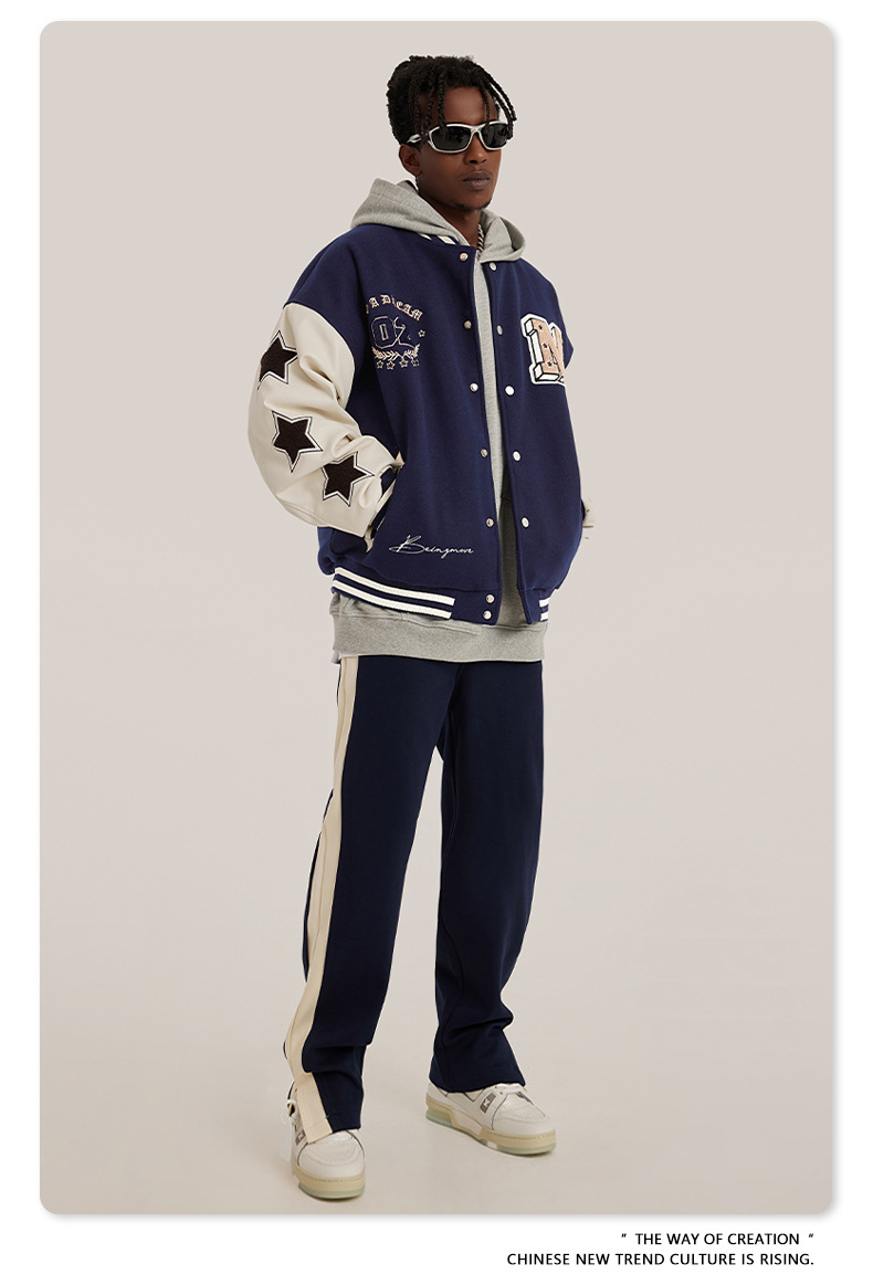 Heavy industry star embroidered jacket baseball uniform,Jacket & Coat