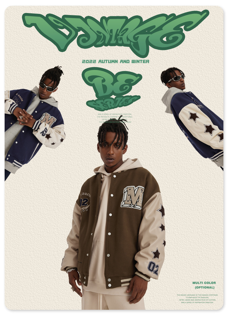 Heavy industry star embroidered jacket baseball uniform,Jacket & Coat