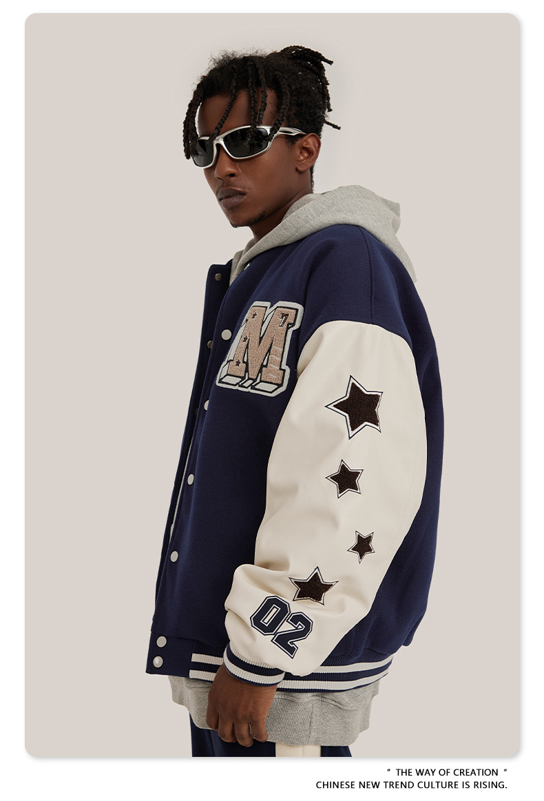 Heavy industry star embroidered jacket baseball uniform,Jacket & Coat