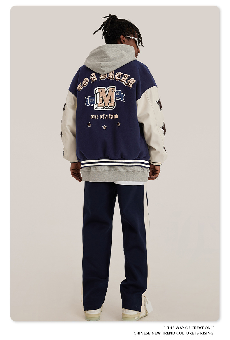 Heavy industry star embroidered jacket baseball uniform,Jacket & Coat