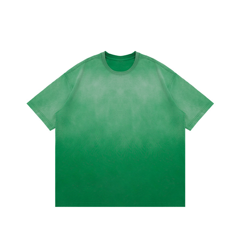 Street gradient solid color wash water do old T-shirt,T-shirt & Polo