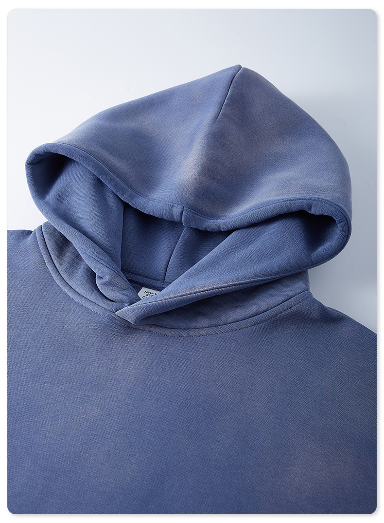 Spray and wahsed Vintage Gradient Fleece Hooded Sweatshirt,Hoodie ...