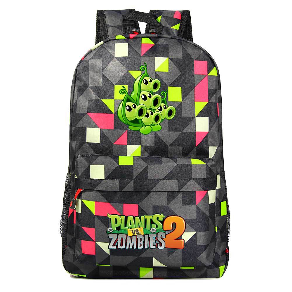 Plants Vs Zombies Tri-Peashooter Backpacks Shoulder Rucksacks ...