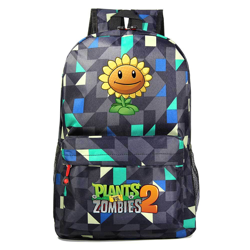 Plants Vs Zombies Sunflower Backpacks Shoulder Rucksacks Schoolbags 17Inch