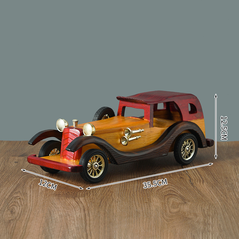 15 Inches Handmade Wooden Retro Classic Reproduction Car Models Decorations