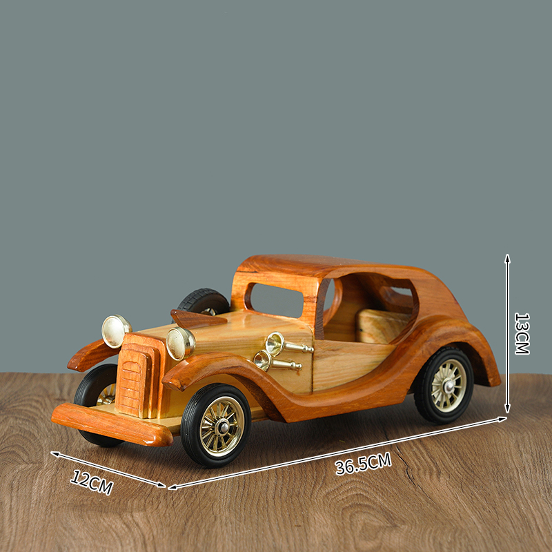 15 Inches Handmade Wooden Retro Classic Reproduction Car Models Decorations