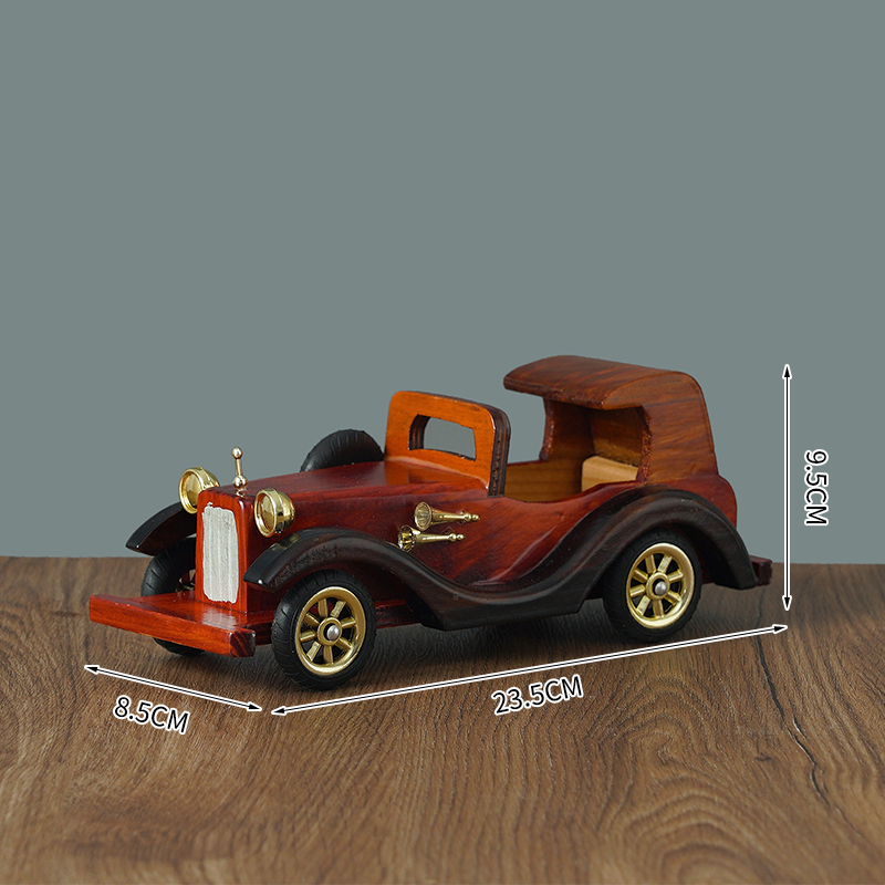 10 Inches Handmade Wooden Retro Classic Reproduction Car Models Decrations