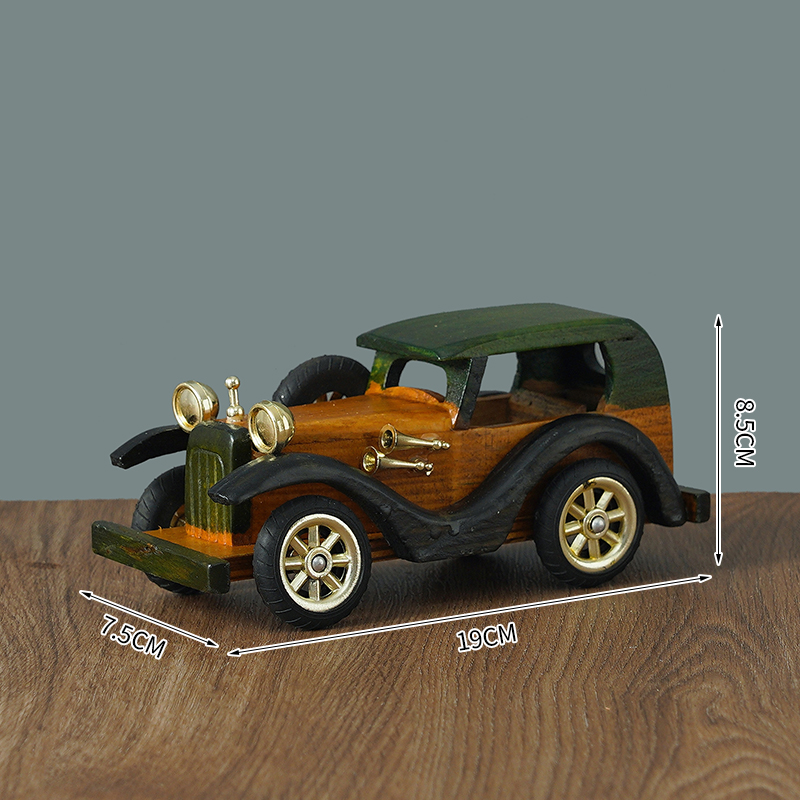 8 Inches Handmade Wooden Retro Classic Reproduction Car Models Decrations