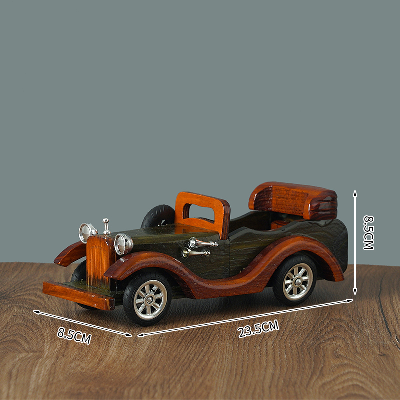 10 Inches Handmade Wooden Retro Classic Reproduction Car Models Decrations