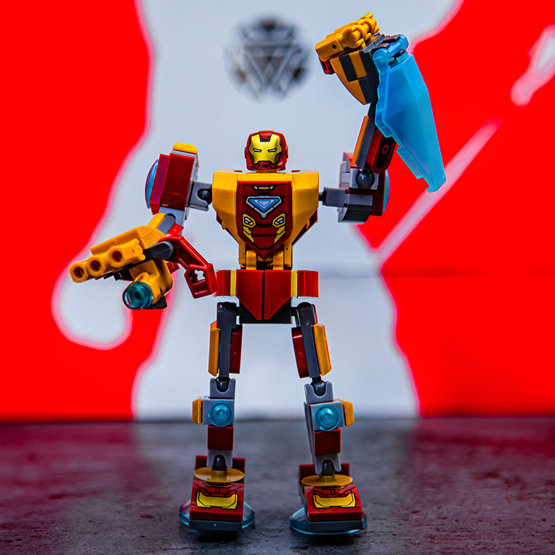 Super Heroes Mechas Building Blocks Iron Man Wolverine Black Panther ...